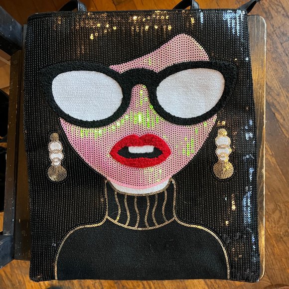 J. Handbag | Bags | Nwot Sequin Zip Tote Bag | Poshmark